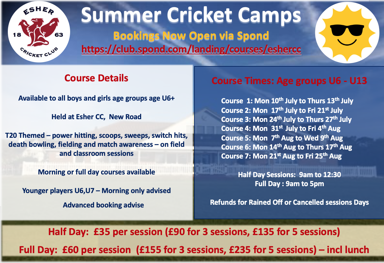 Summer Cricket Camps – Esher Cricket Club